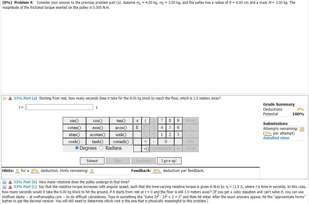 0% ) Problem 4: Consider your answer to the previous | Chegg.com