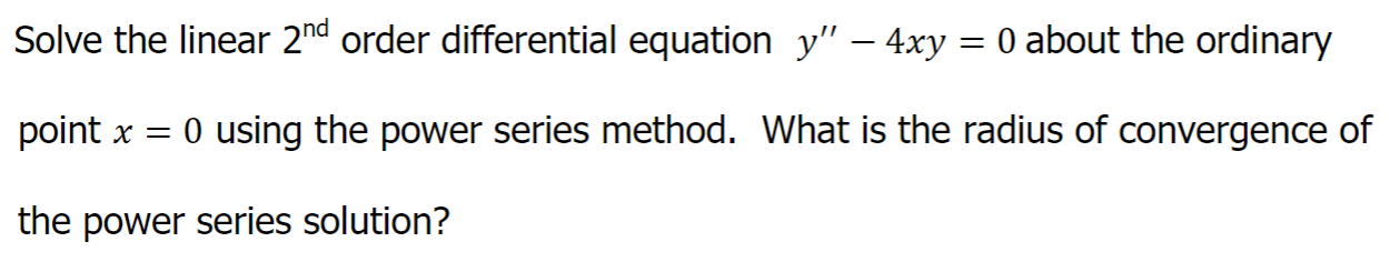 Solved Solve the linear 2nd ﻿order differential equation | Chegg.com