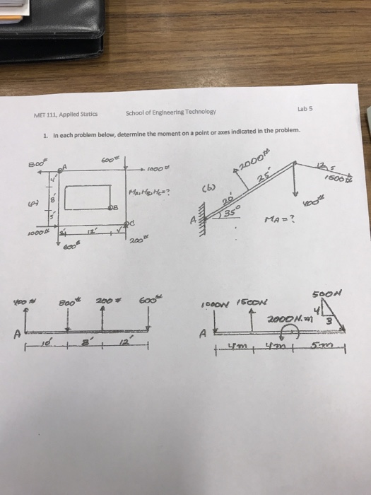 Solved MET 111, Applied Statics School of Engineering | Chegg.com