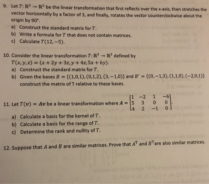 Solved Let T R2 → R2 Be The Linear Transformation That