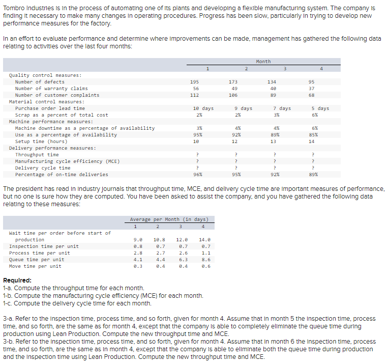 Solved Tombro Industrles is In the process of automating one | Chegg.com