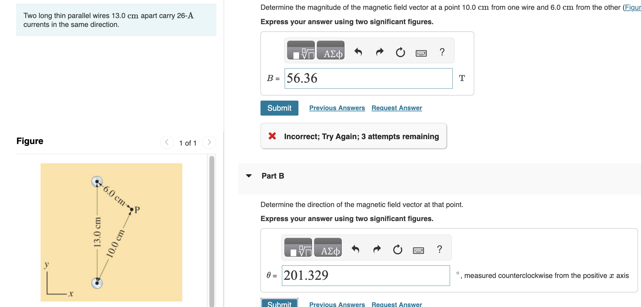 Solved Determine the magnitude of the magnetic field vector | Chegg.com