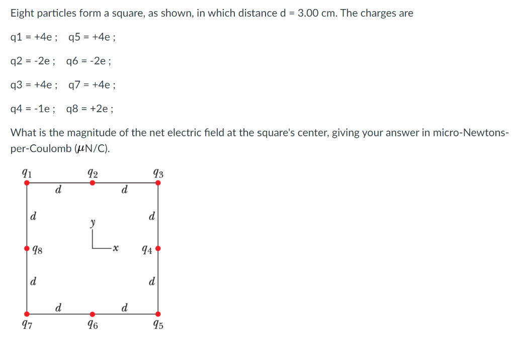 Solved Eight particles form a square, as shown, in which | Chegg.com