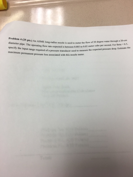 An ASME long-radius nozzle is used to meter the now | Chegg.com