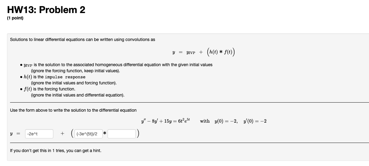 Solved Hw13 Problem 2 1 Point Solutions To Linear