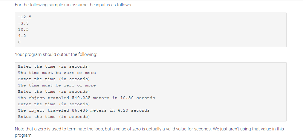 Solved Your program will calculate the distance an object | Chegg.com