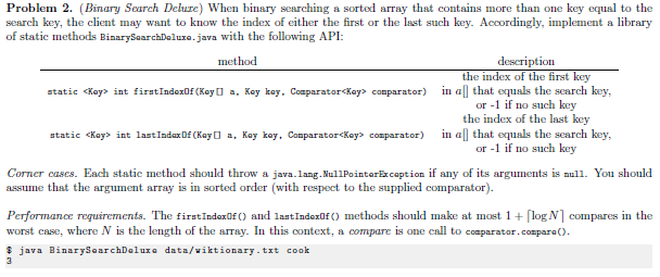 Solved the Problem 2. (Binary Search Delure) When binary | Chegg.com