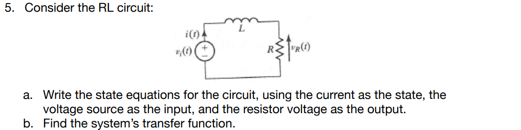 Solved a. Write the state equations for the circuit, using | Chegg.com