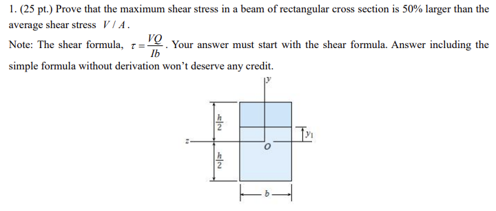 Solved 1. (25 pt.) Prove that the maximum shear stress in a | Chegg.com