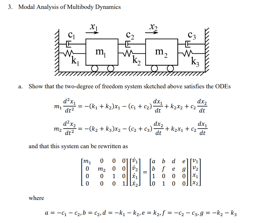 Solved Modal Analysis of Multibody Dynamicsa. ﻿Show that the | Chegg.com