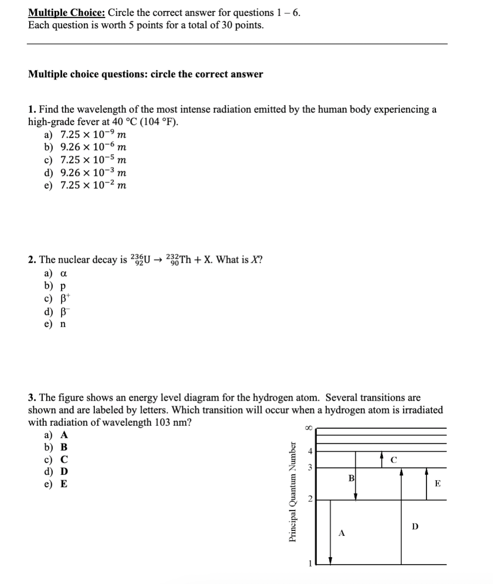 Solved Multiple Choice: Circle the correct answer for | Chegg.com