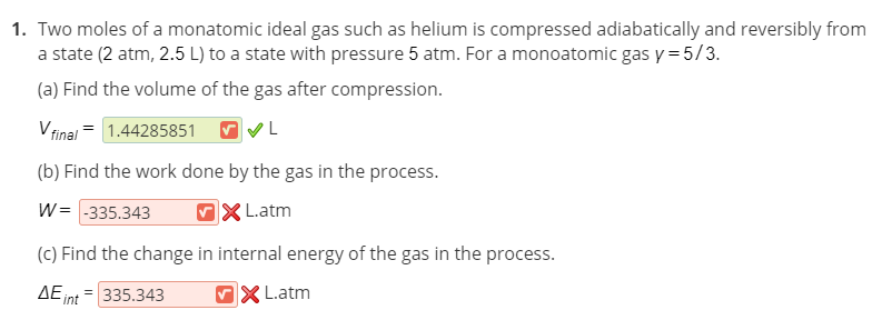 Solved 1. Two moles of a monatomic ideal gas such as helium | Chegg.com