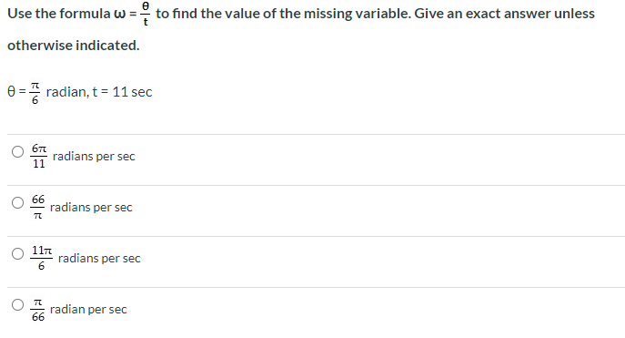 Solved to find the value of the missing variable. Give an | Chegg.com