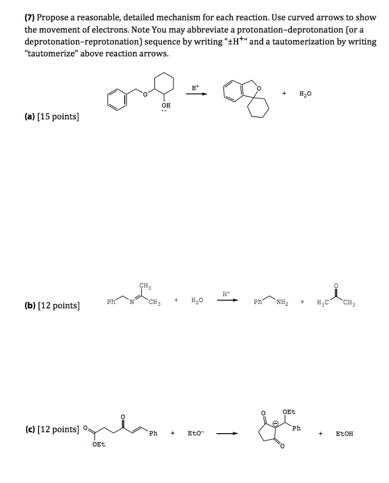 Solved (7) Propose a reasonable, detailed mechanism for each | Chegg.com