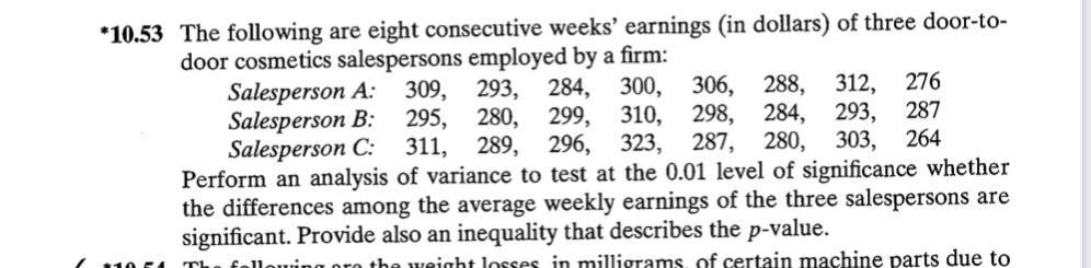 Solved *10.53 The following are eight consecutive weeks' | Chegg.com