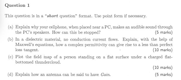 Solved Question 1 This question is in a "short question" | Chegg.com