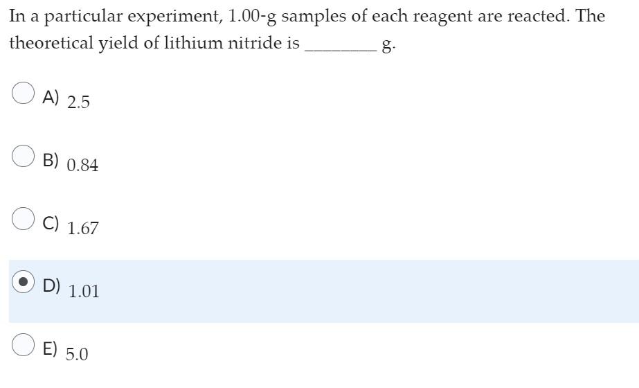 Solved In a particular experiment, 1.00-g samples of each | Chegg.com