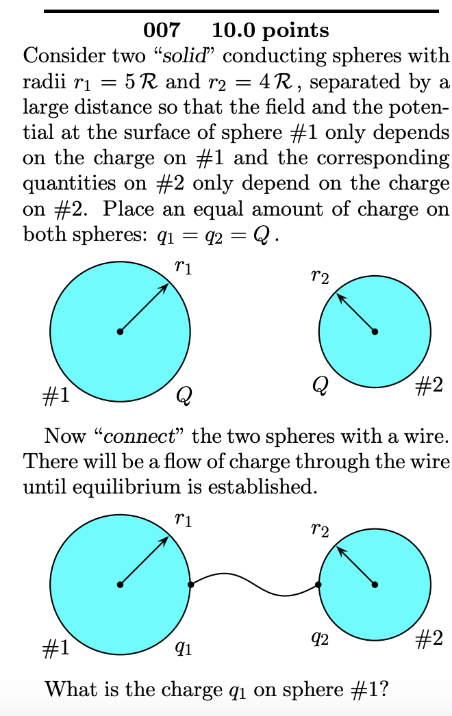 Solved 007 10.0 points Consider two “solid” conducting | Chegg.com