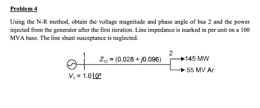 Solved Problem 4 Using the N-R method, obtain the voltage | Chegg.com
