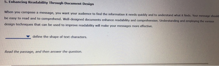 Solved 5 Enhancing Readability Through Document Design When