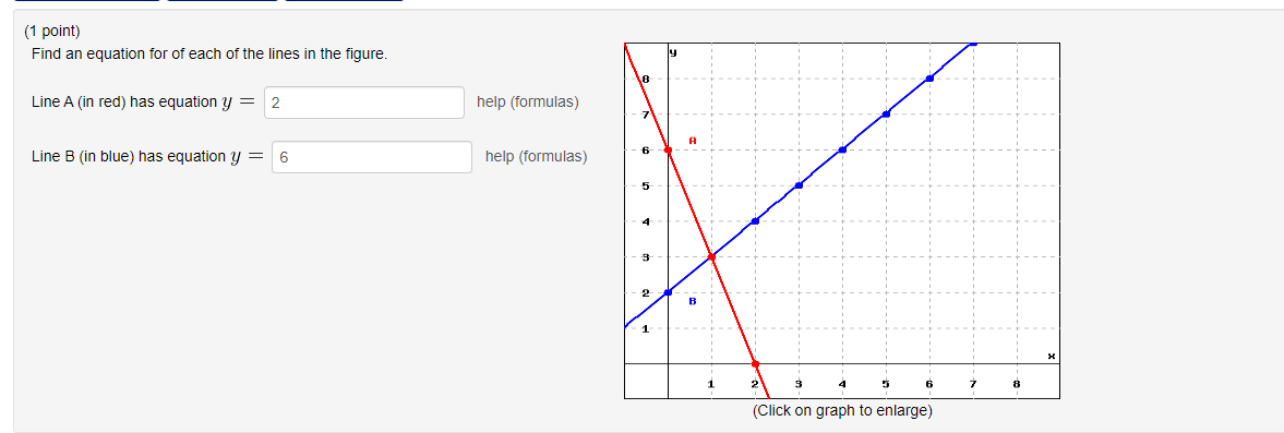 Solved (1 point) Find an equation for of each of the lines | Chegg.com