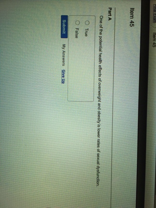 Solved Item 41 Part A contain at least 95 percent organic | Chegg.com