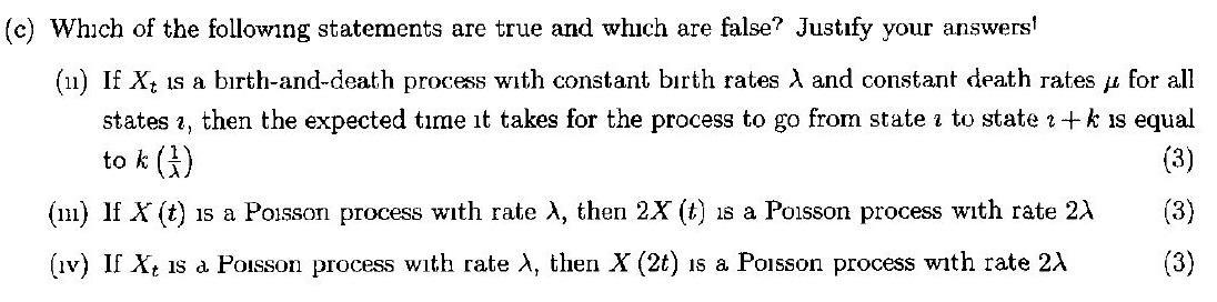 Solved (c) Which of the following statements are true and | Chegg.com