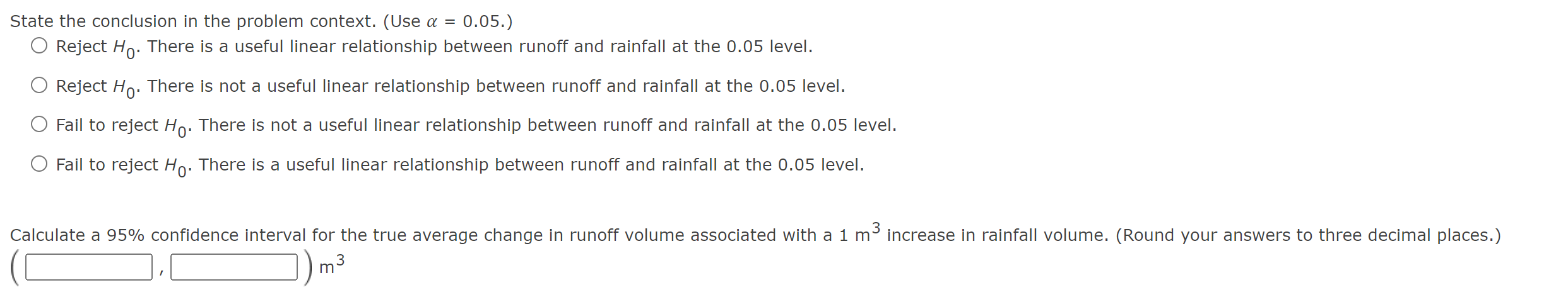 Solved Consider the following data on x = rainfall volume | Chegg.com