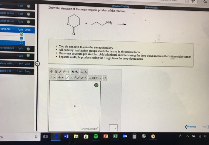 Solved Review Topics) Draw the structure of the major | Chegg.com