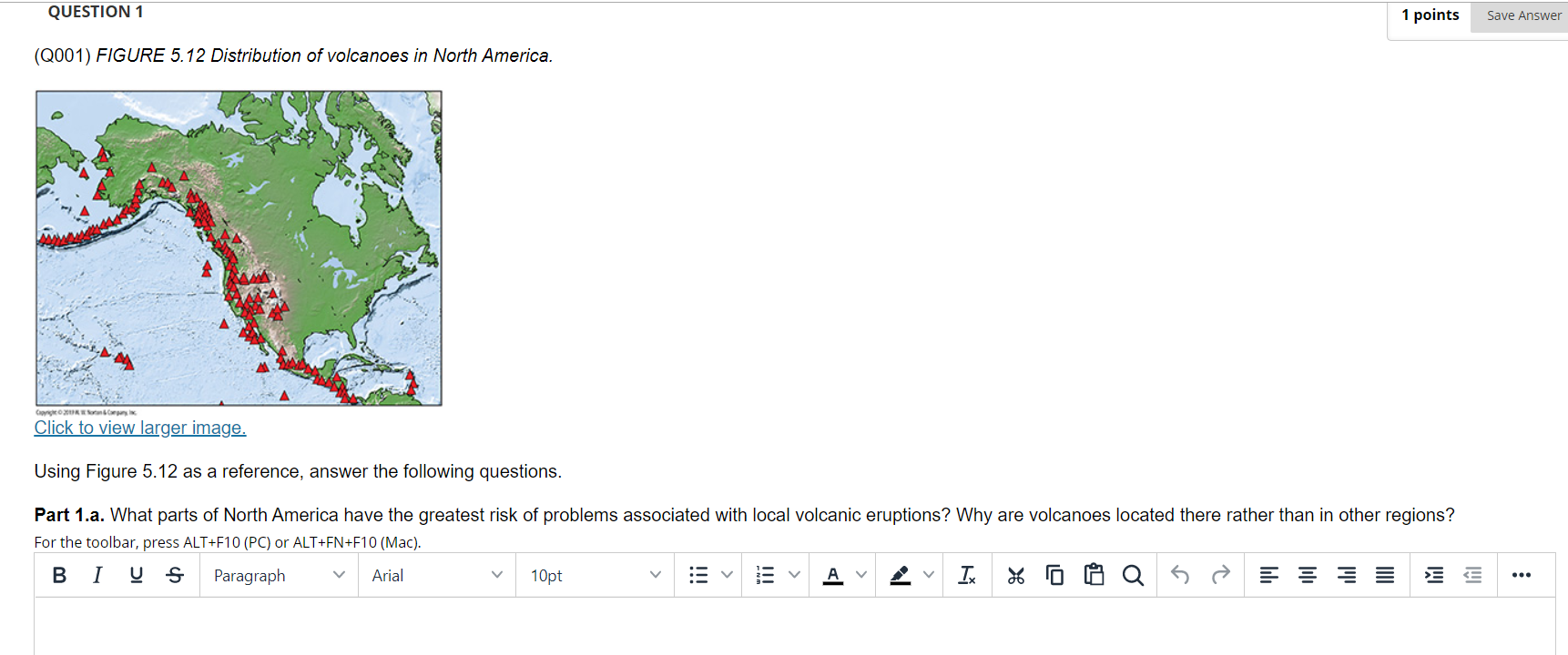 Solved (Q001) FIGURE 5.12 Distribution of volcanoes in North | Chegg.com
