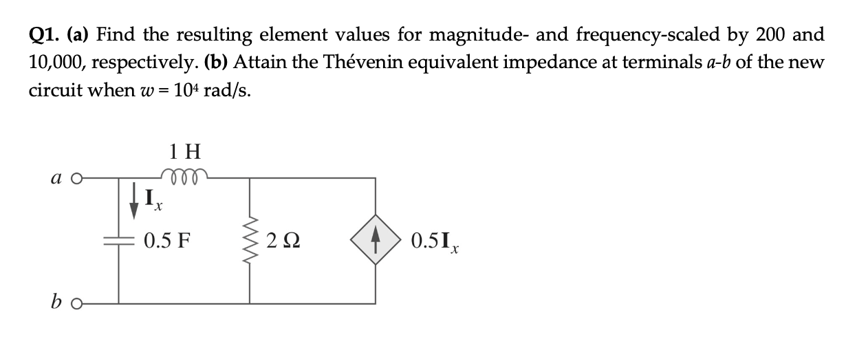 Solved (a) Find the resulting element values for magnitude- | Chegg.com