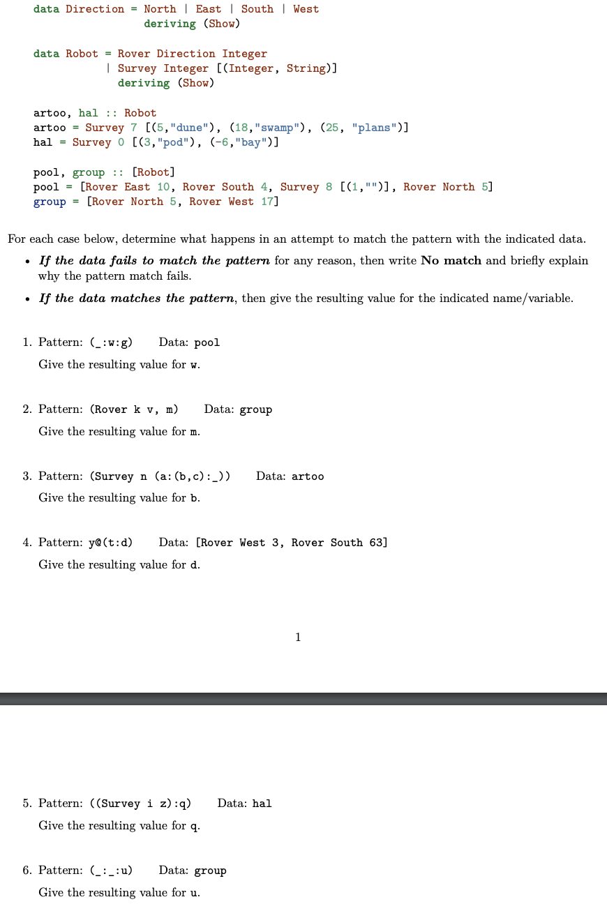Solved data Direction = North | East | South West deriving | Chegg.com
