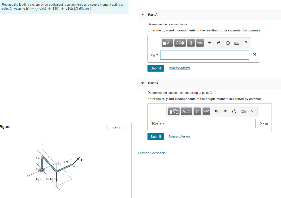 Solved Replace the loading system by an equivalent resultant | Chegg.com