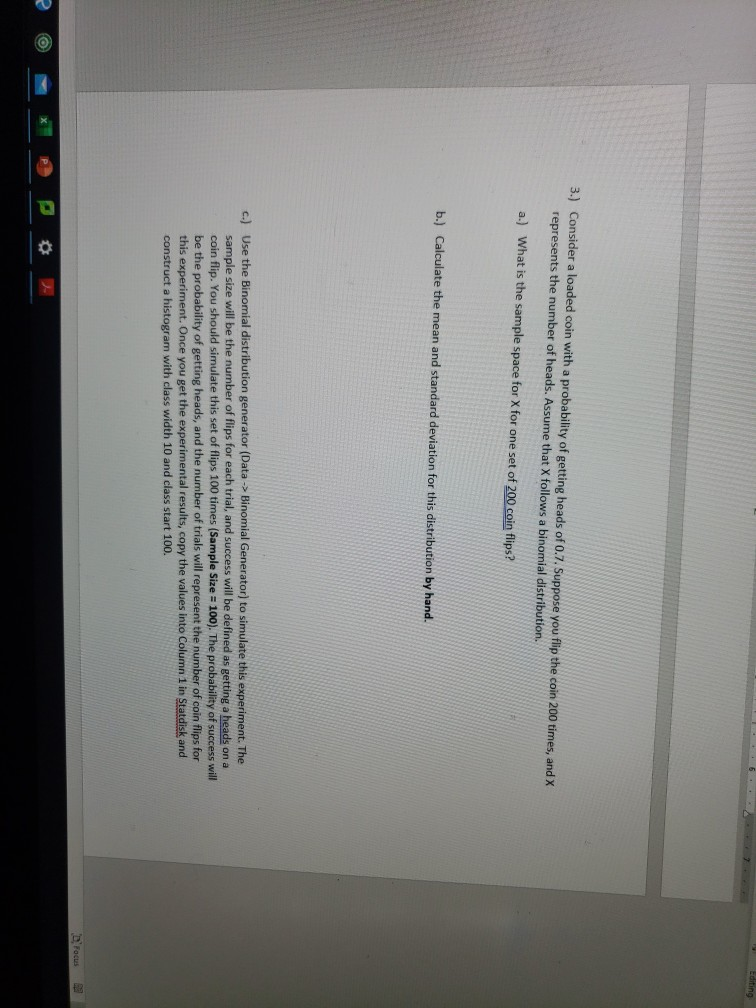 Solved Editing 3.) Consider a loaded coin with a probability | Chegg.com