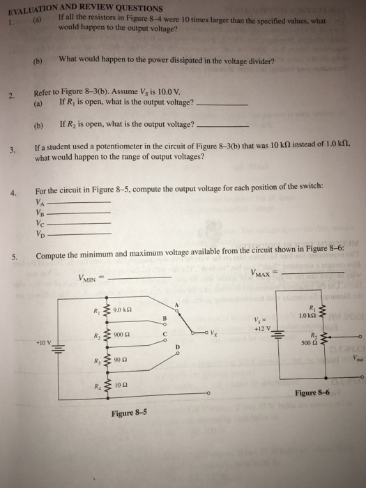 EVALUATION AND REVIEW QUESTIONS If all the resistors | Chegg.com