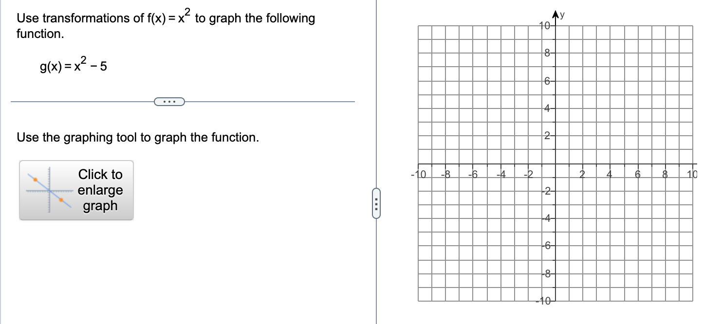 Solved Use transformations of f(x)=x2 to graph the following | Chegg.com