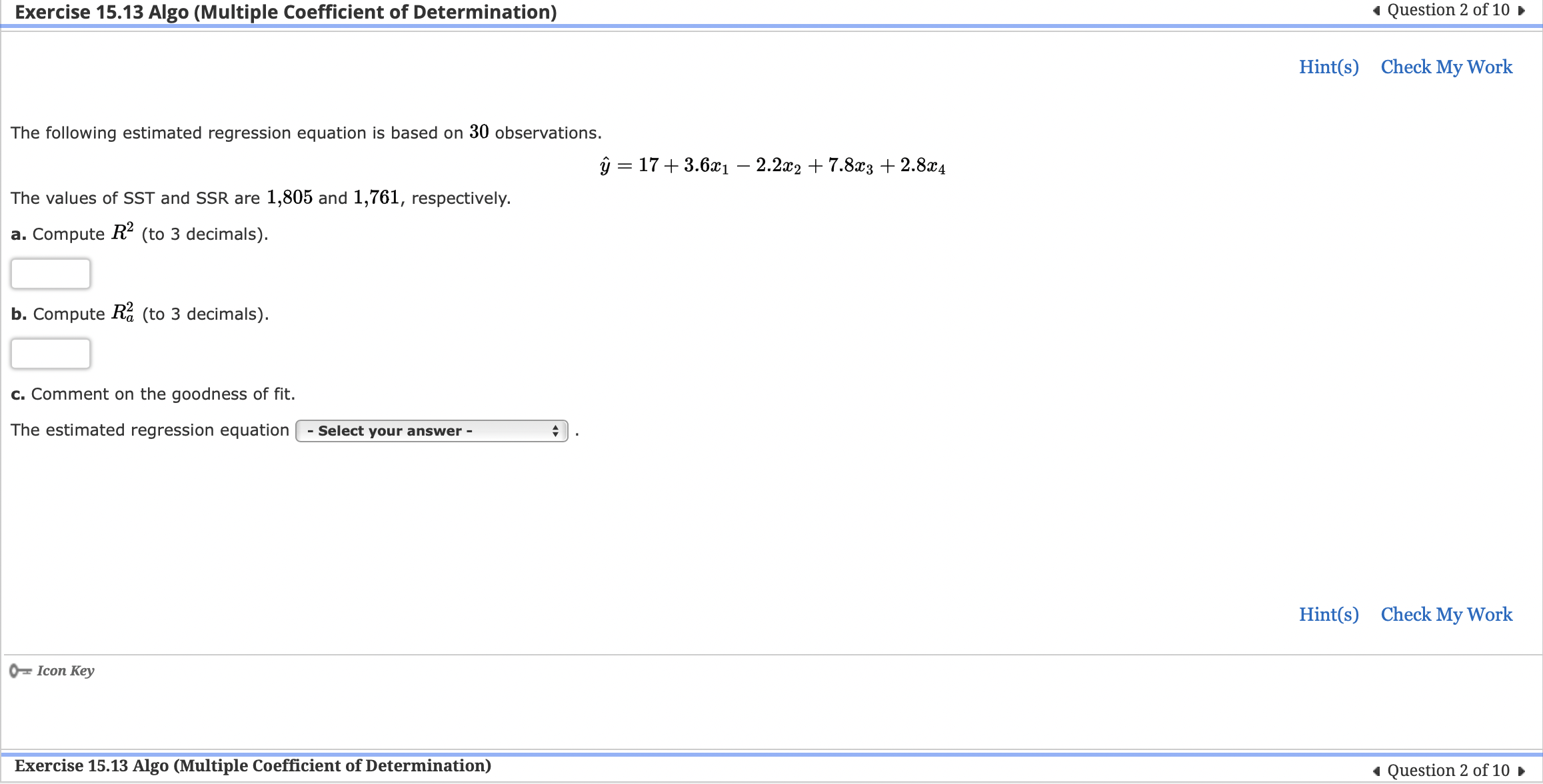 Solved Exercise 15.13 Algo (Multiple Coefficient of | Chegg.com