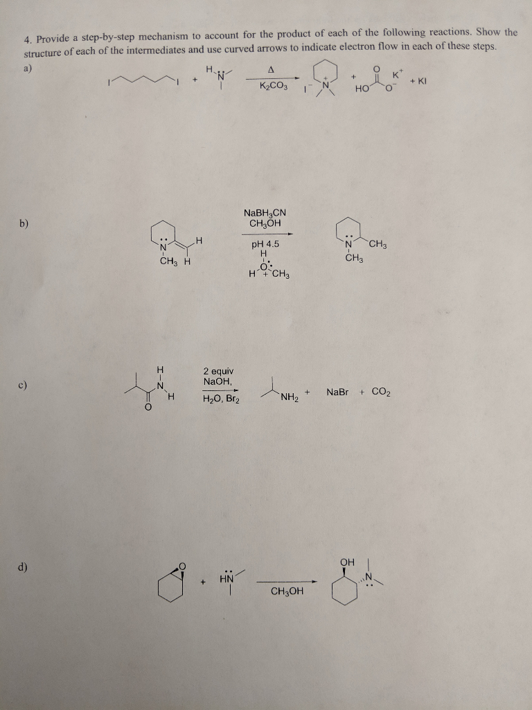 Solved 4. Provide a step-by-step mechanism to account for | Chegg.com