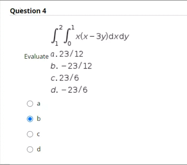 Solved Question 3 The double integral of product of two | Chegg.com