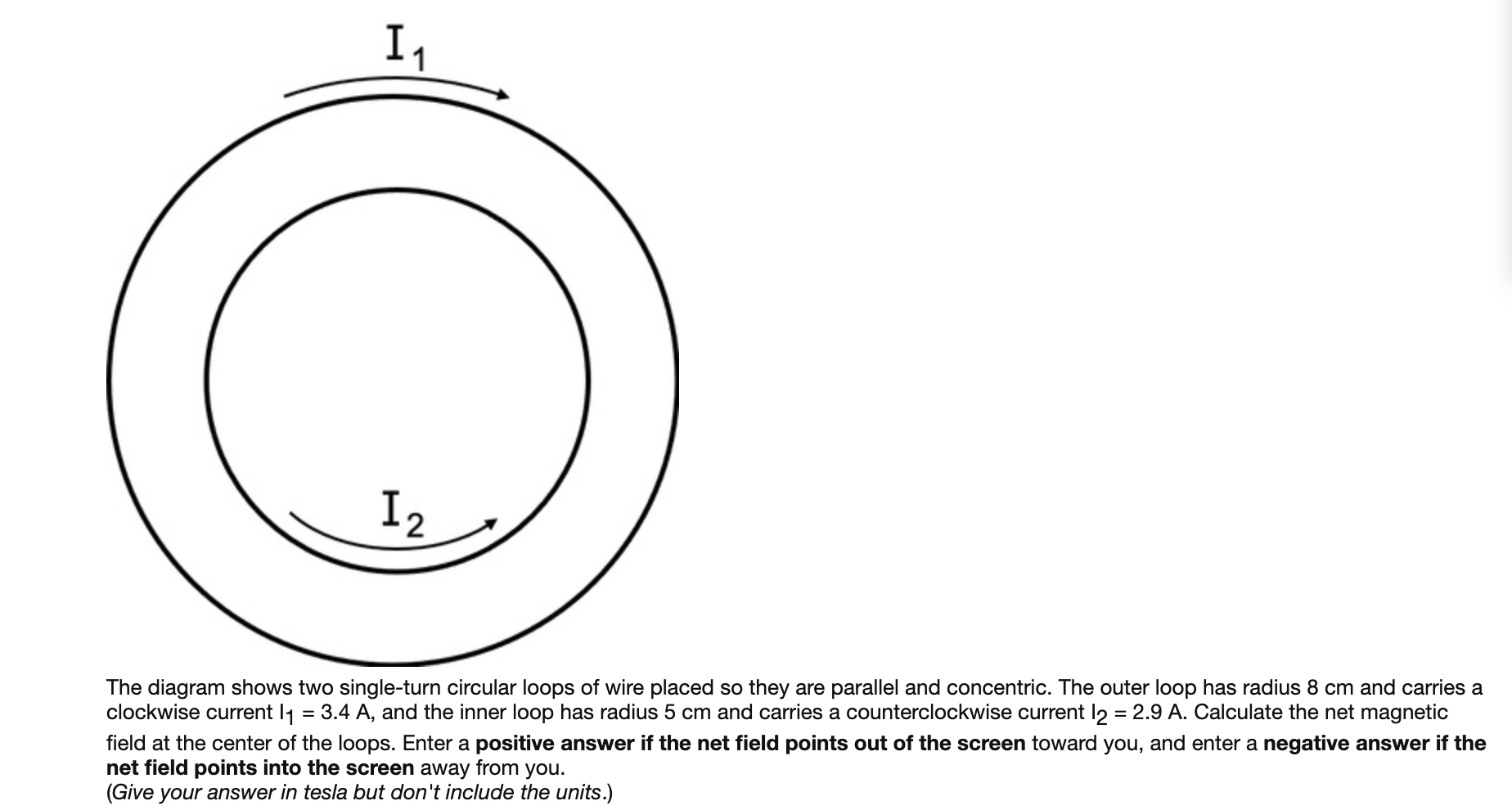 Solved The diagram shows two single-turn circular loops of | Chegg.com