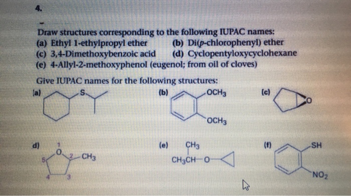 Solved Draw structures corresponding to the following IUPAC | Chegg.com