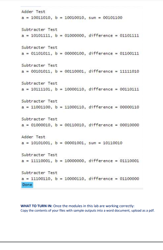 Solved Then create an 8-bit ripple subtracter according to | Chegg.com