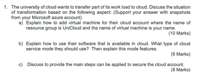 Solved 1. The university of cloud wants to transfer part of | Chegg.com