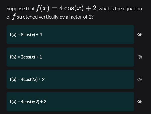 Solved Suppose that f(x)=4cos(x)+2, ﻿what is the equationof | Chegg.com