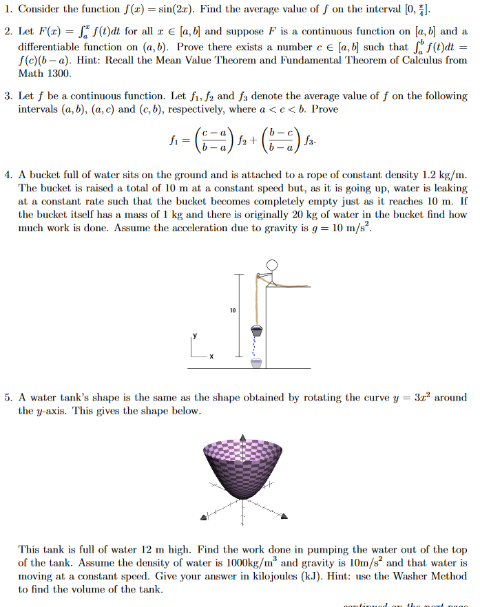 Solved 1. Consider the function f(x) = sin(2c). Find the | Chegg.com