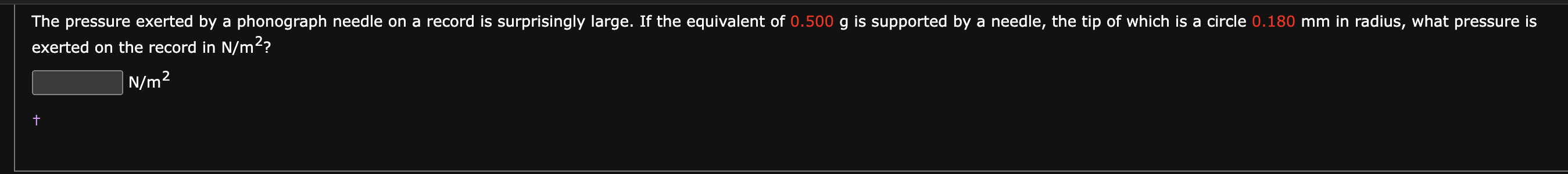 Solved exerted on the record in N/m2 ? N/m2 | Chegg.com