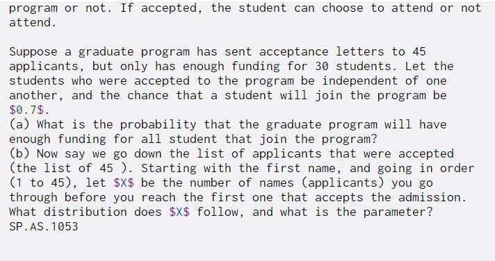 Solved program or not. If accepted, the student can choose | Chegg.com