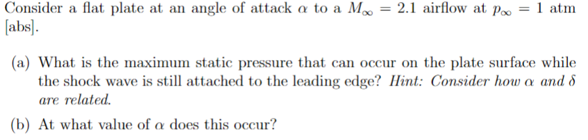 Solved Consider a flat plate at an angle of attack α ﻿to a | Chegg.com