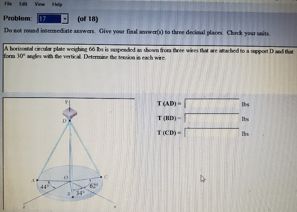 Solved Vector Statics material A horizontal circular plate | Chegg.com