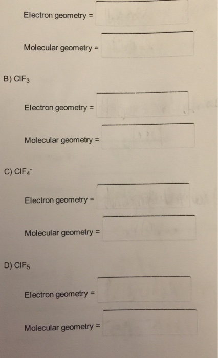 Solved A) ClF2- B) ClF3 C) ClF4" D) ClF5 FFFF CCC ABCD | Chegg.com